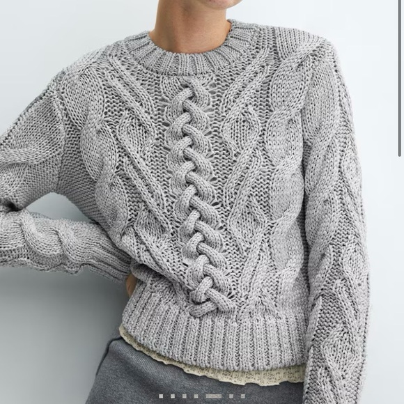 Mango | Sweaters | Mango Braided Metallic Cable Knit Sweater | Poshmark